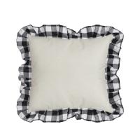China Double Sided Sublimation Pillow Case Blanks Printed Plaid Cotton Linen Sublimation Pillow Cover for sale