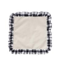 China Double Sided Sublimation Pillow Case Blanks Printed Plaid Cotton Linen Sublimation Pillow Cover for sale