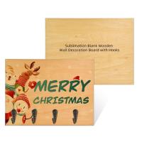 China Customized Wall Mounted Key Hook Board Modern Sublimation Wooden Key Hanger Wall Decoration Board for sale