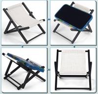 China Custom Logo Plastic Sublimation Phone Stand Blanks With Linen Phone Chair Beach Chair Cell Phone Holder for sale