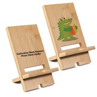 China Desktop Sublimation Wooden Cell Phone Stand With Charging Hole Custom Wooden Mobile Phone Stand for sale