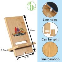 China Desktop Sublimation Wooden Cell Phone Stand With Charging Hole Custom Wooden Mobile Phone Stand for sale