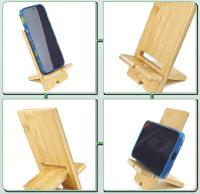 China Desktop Sublimation Wooden Cell Phone Stand With Charging Hole Custom Wooden Mobile Phone Stand for sale