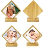 China Modern Bamboo Wood Sublimation Photo Frame Tabletop Display Family Keepsake Couple Gift DIY Memorial Photo Frame for sale