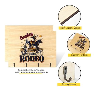 China Sublimation Key Hanger Diy Printing Door Hanger Home Decorative Wood Blanks For Sublimation for sale