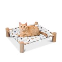 China Blank Sublimation Linen Pet Nest Bed Detachable And Washable Wooden Sublimation Nest Cat Dog Bed for sale