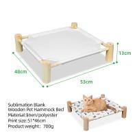 China Blank Sublimation Linen Pet Nest Bed Detachable And Washable Wooden Sublimation Nest Cat Dog Bed for sale