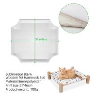 China Blank Sublimation Linen Pet Nest Bed Detachable And Washable Wooden Sublimation Nest Cat Dog Bed for sale