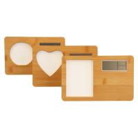 China DIY Blank Desktop Sublimation Wooden Photo Frame Digital Clock for sale