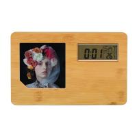 China DIY Blank Desktop Sublimation Wooden Photo Frame Digital Clock for sale