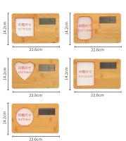 China DIY Blank Desktop Sublimation Wooden Photo Frame Digital Clock for sale