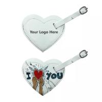 China Custom Blank Sublimation Luggage Labels Travel Name Tag Double Sided Printing PU Leather Sublimation Luggage Tags for sale
