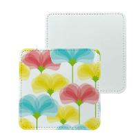 China Custom Print Logo Sublimation Blanks Coasters Round Square Colorful PU Leather Sublimation Coaster for sale