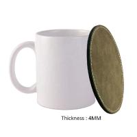 China Custom Print Logo Sublimation Blanks Coasters Round Square Colorful PU Leather Sublimation Coaster for sale