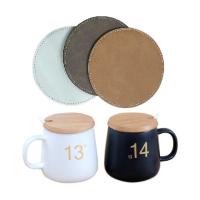 China Custom Print Logo Sublimation Blanks Coasters Round Square Colorful PU Leather Sublimation Coaster for sale