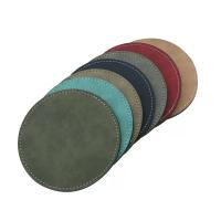 China Custom Print Logo Sublimation Blanks Coasters Round Square Colorful PU Leather Sublimation Coaster for sale