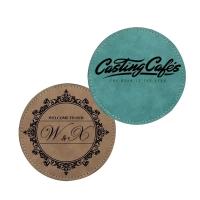 China Custom Print Logo Sublimation Blanks Coasters Round Square Colorful PU Leather Sublimation Coaster for sale