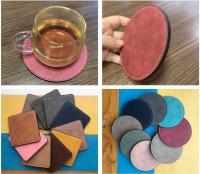 China Custom Print Logo Sublimation Blanks Coasters Round Square Colorful PU Leather Sublimation Coaster for sale