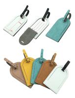 China Custom Blank Sublimation Luggage Labels Travel Name Tag Double Sided Printing PU Leather Sublimation Luggage Tags for sale