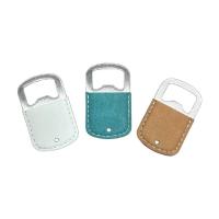 China Sublimation Leather Bottle Opener Blank Double Sided Print Logo PU Leather Sublimation Bottle Opener for sale
