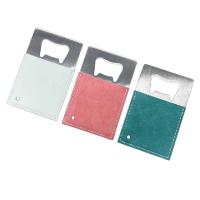 China Sublimation Leather Bottle Opener Blank Double Sided Print Logo PU Leather Sublimation Bottle Opener for sale