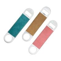 China Sublimation Leather Bottle Opener Blank Double Sided Print Logo PU Leather Sublimation Bottle Opener for sale
