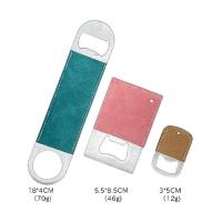 China Sublimation Leather Bottle Opener Blank Double Sided Print Logo PU Leather Sublimation Bottle Opener for sale