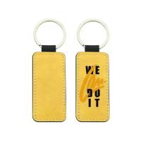 China PU Sublimation Heart Keychain Blank Custom Logo Double Side Printing Sublimation Leather Keychain for sale