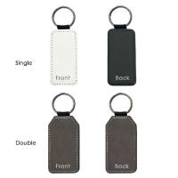 China PU Sublimation Heart Keychain Blank Custom Logo Double Side Printing Sublimation Leather Keychain for sale