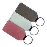 China PU Sublimation Heart Keychain Blank Custom Logo Double Side Printing Sublimation Leather Keychain for sale