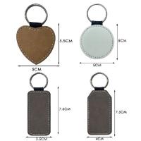 China PU Sublimation Heart Keychain Blank Custom Logo Double Side Printing Sublimation Leather Keychain for sale