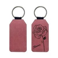 China PU Sublimation Heart Keychain Blank Custom Logo Double Side Printing Sublimation Leather Keychain for sale