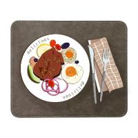 China Colorful Pu Leather Blank Sublimation Place Mats Custom Printing Heat Resistant Table Mat Sublimation Placemat for sale