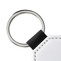 China Custom Leather Keychain Printable Double Sided Sublimation Leather Keychain Blanks for sale