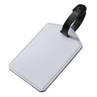 China Personalized PU Leather Luggage Tag With Card Slot Back Custom Logo Printed White Blank Rectangle Sublimation Heat Transfer Tag for sale