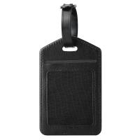 China Personalized PU Leather Luggage Tag With Card Slot Back Custom Logo Printed White Blank Rectangle Sublimation Heat Transfer Tag for sale