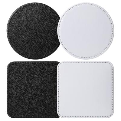 China Custom Coaster Sublimation Blanks Leather Coasters With Logo for sale