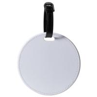 China Custom Leather Luggage Tags Round Shape Sublimation Bag Tags for sale