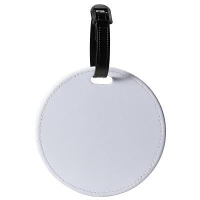 China Custom Leather Luggage Tags Round Shape Sublimation Bag Tags for sale
