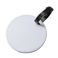 China Custom Leather Luggage Tags Round Shape Sublimation Bag Tags for sale