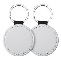 China Leather Sublimation Keychain Colorful Blank Single Sided Glitter Keychain Custom Key Tag for sale