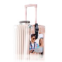 China Sublimation Luggage Tag Blanks DIY Print PU Leather Glitter Back Blank Sublimation Luggage Tags for sale