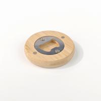 China Blank Round Sublimation Wooden Magnetic Beer Bottle Opener for sale
