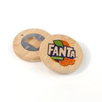 China Blank Round Sublimation Wooden Magnetic Beer Bottle Opener for sale