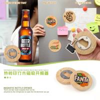 China Blank Round Sublimation Wooden Magnetic Beer Bottle Opener for sale