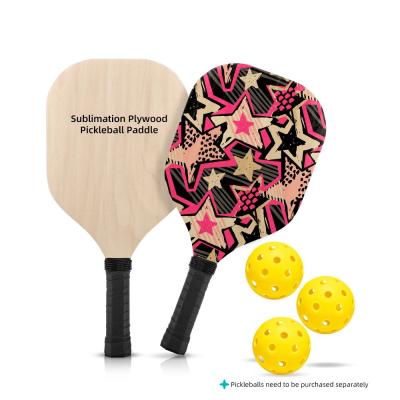 China Custom Logo Double Sided Printed Plywood Pickleball Paddle Sublimation Blank Pickleball Paddles for sale
