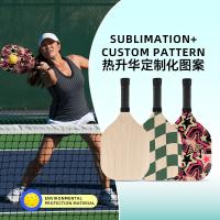 China Custom Logo Double Sided Printed Plywood Pickleball Paddle Sublimation Blank Pickleball Paddles for sale
