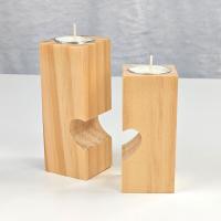 China Eco Friendly Wooden Sublimation Candle Holder Ambient Decoration Couple Romantic Heart Shaped Wedding Decoration Candle Holder for sale