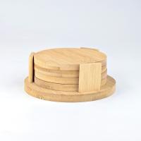 China Eco Friendly Round Sublimation Natural Bamboo Wood Coaster Custom Logo Pallet Cup Mat for sale