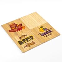 China Square Shape Sublimation Bamboo Wooden Coaster Set With Holder Custom Wooden Tea Cup Mat Pad Bamboo Coaster for sale
